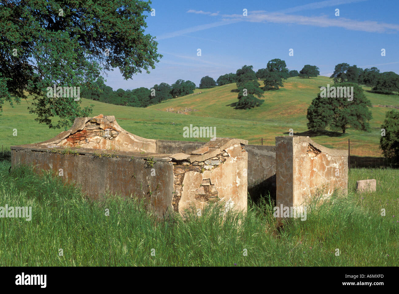 Historic gold rush settlement ruins of Indian Gulch est 1849 near ...