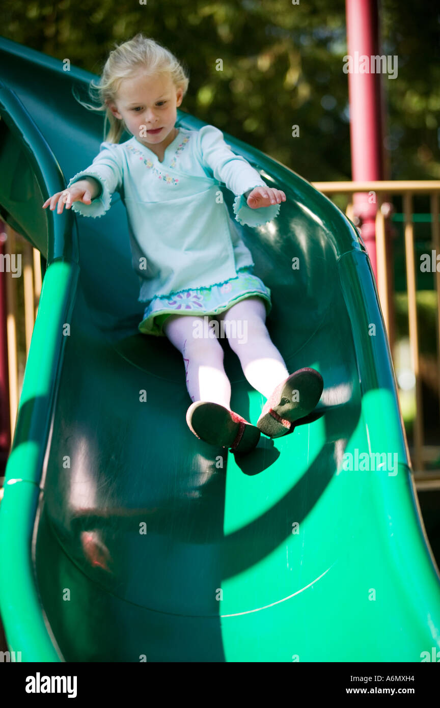 girl on slide model released image Stock Photo - Alamy