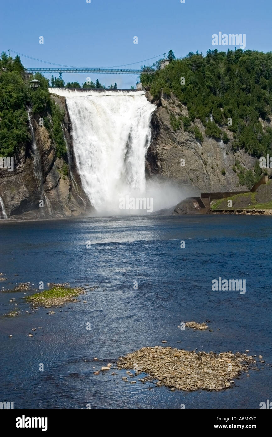 La Chute Montmorency Falls Quebec Canada Canadian bridge waterfall ...