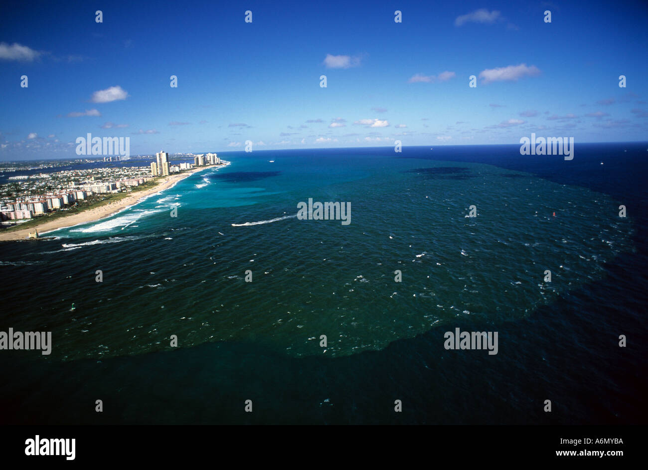 Outgoing tide at the Palm Beach Inlet Lake Worth Lagoon FL showing ...