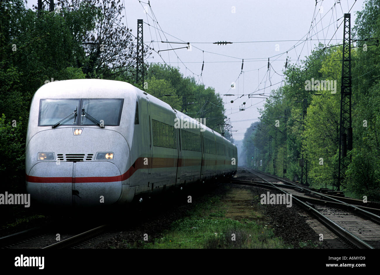 German railways Inter-City express passenger train, Leichlingen near ...