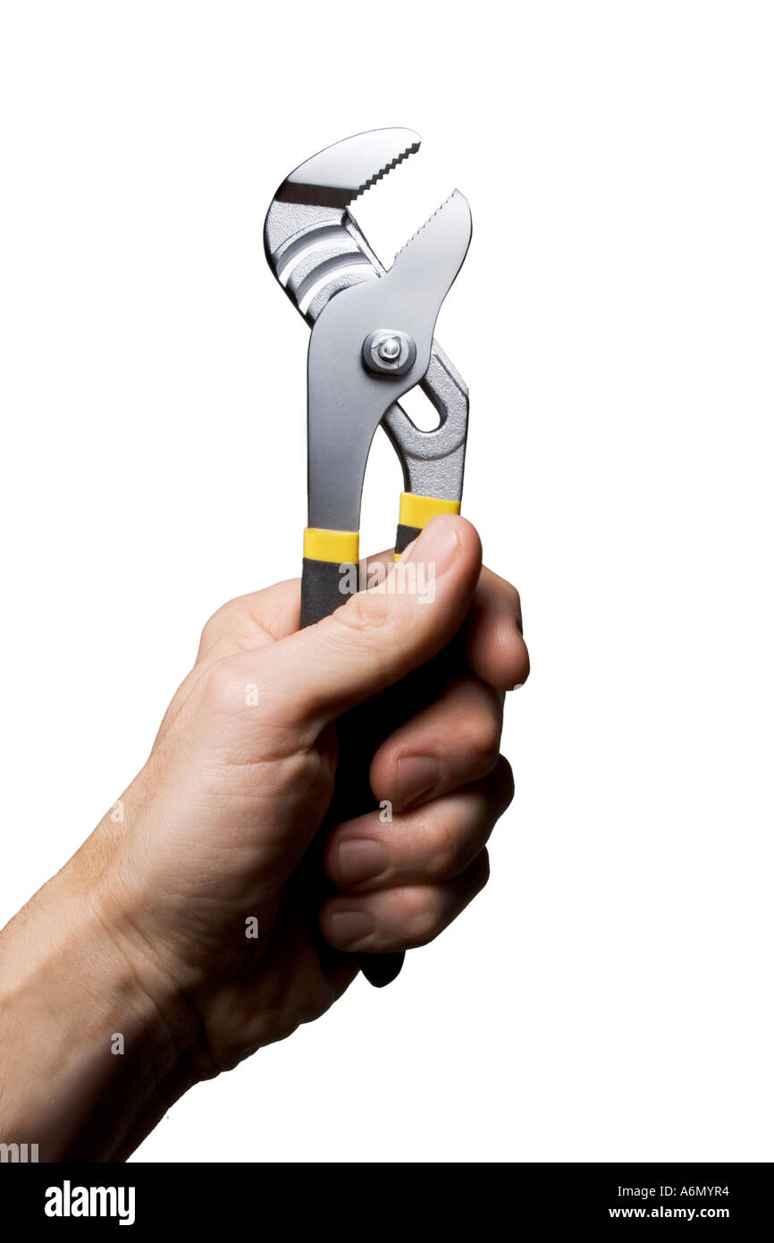 Hand holding a pair of pliers Stock Photo - Alamy