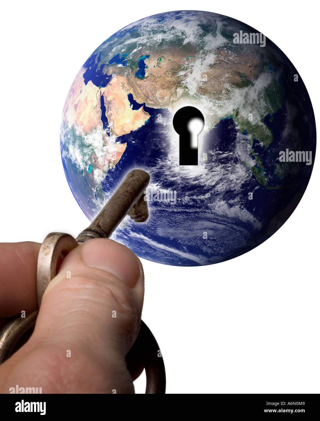 . Earth with a keyhole Stock Photo - Alamy