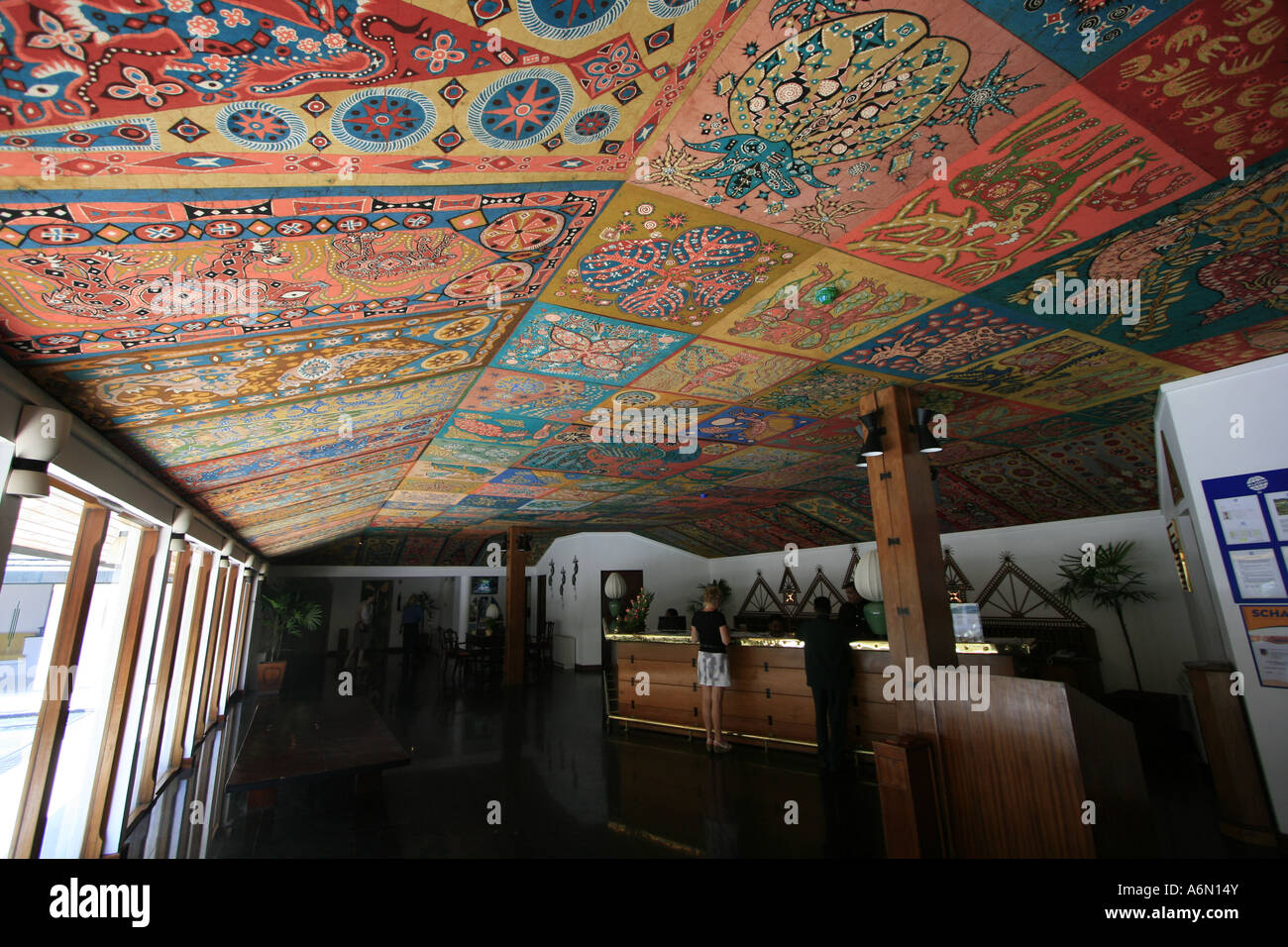 Batik ceiling Bentota Beach Hotel Sri Lanka Stock Photo - Alamy