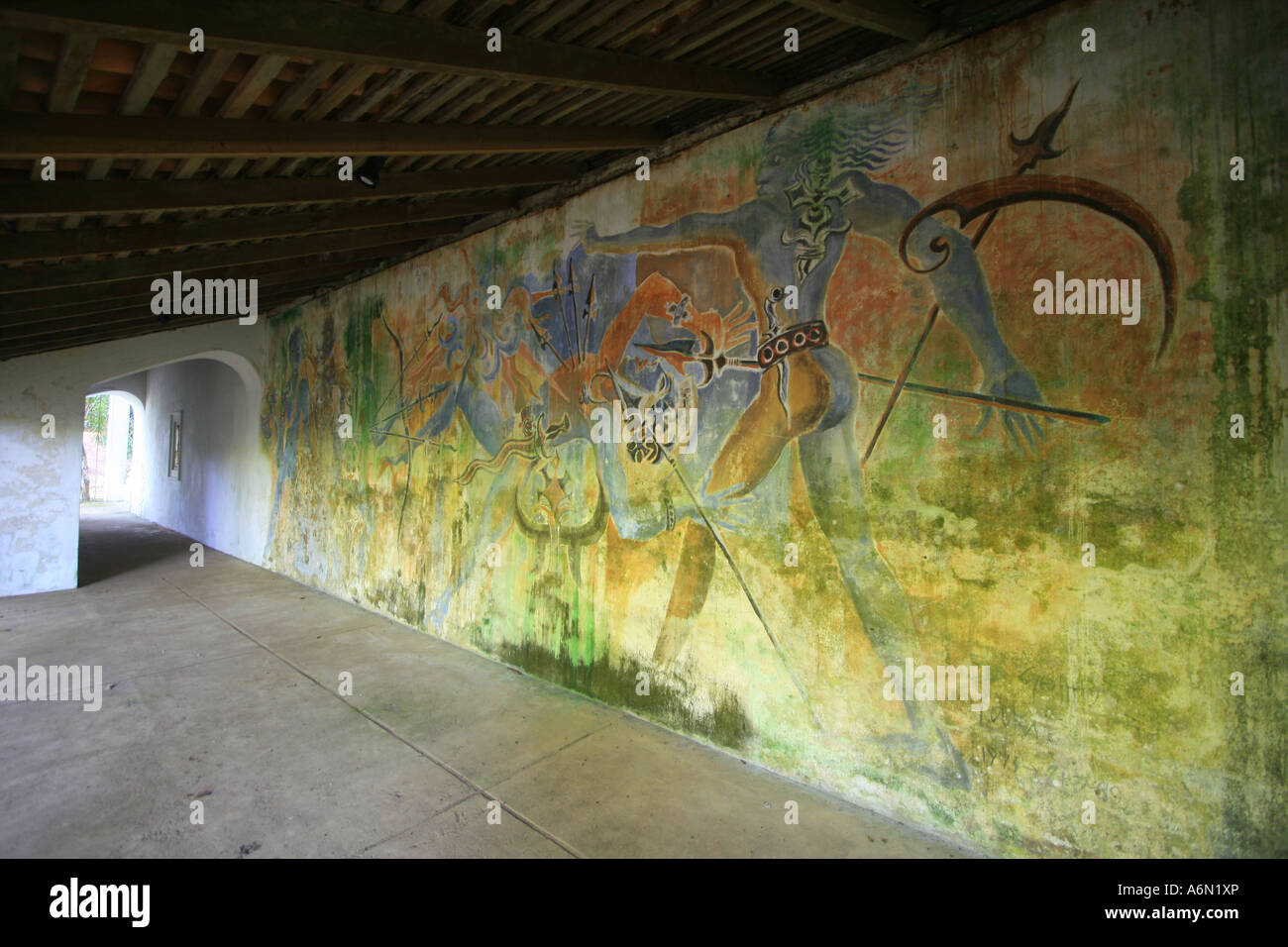 Mural painting Lunaganga Bentota Sri Lanka Stock Photo - Alamy