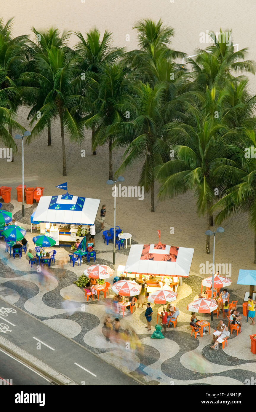 People stroll along the Copacabana Brazil Rio De Janeiro Stock Photo ...