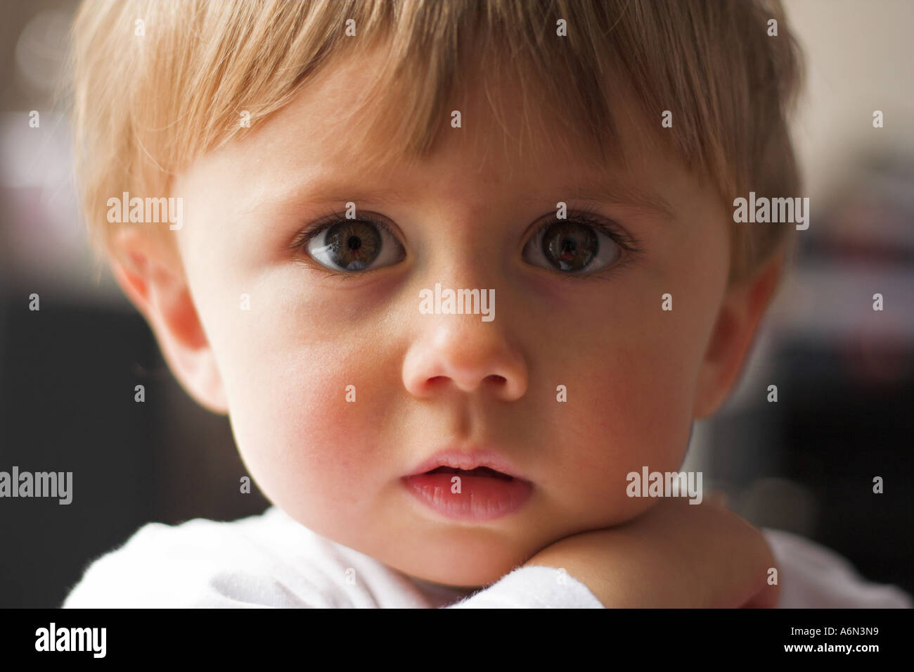 Baby boy face big brown hi-res stock photography and images - Alamy