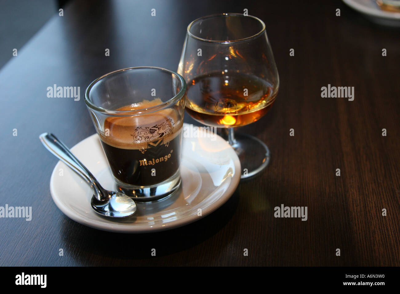 sitting in a cafe still-life, coffee and brandy, france Stock Photo - Alamy