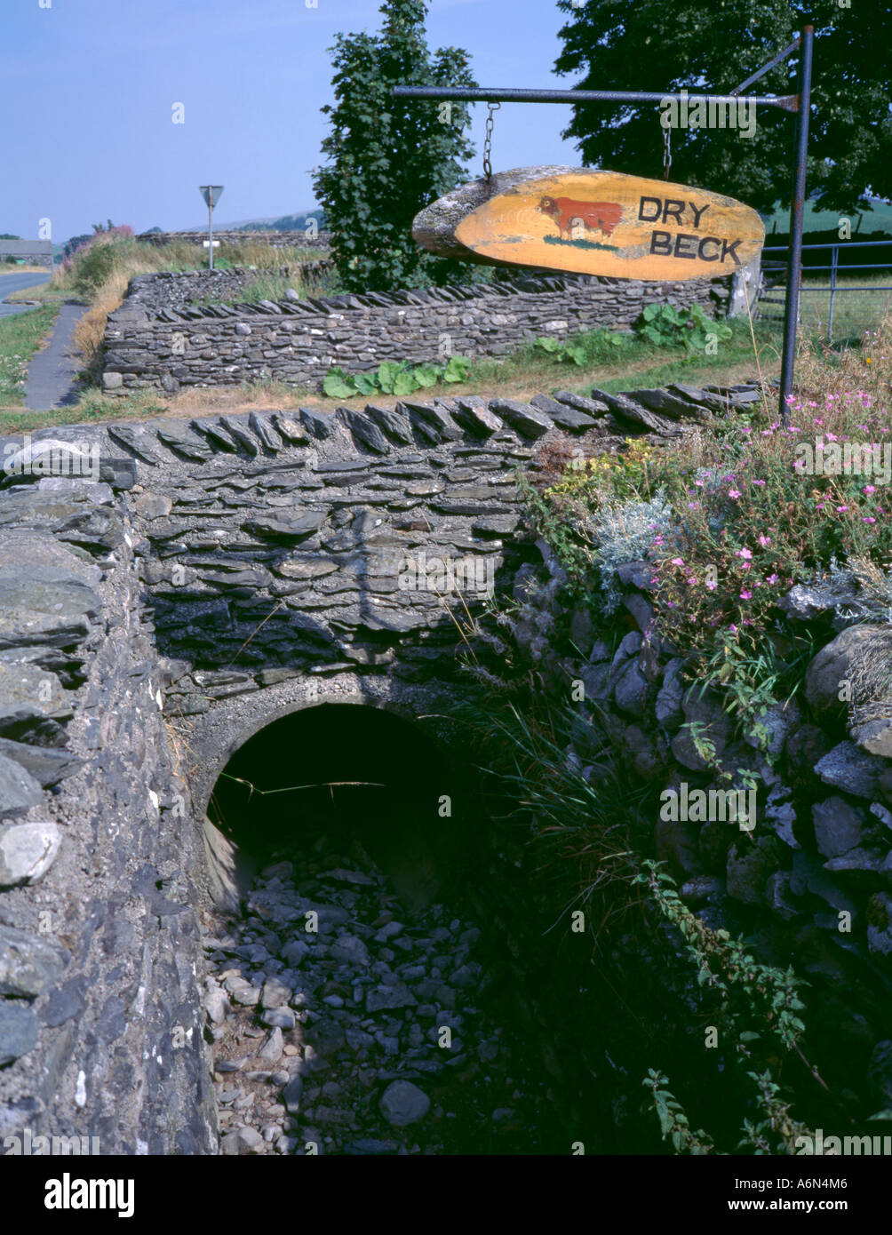 "Dry Beck" sign above a dry beck, Horton-in-Ribblesdale, Yorkshire ...