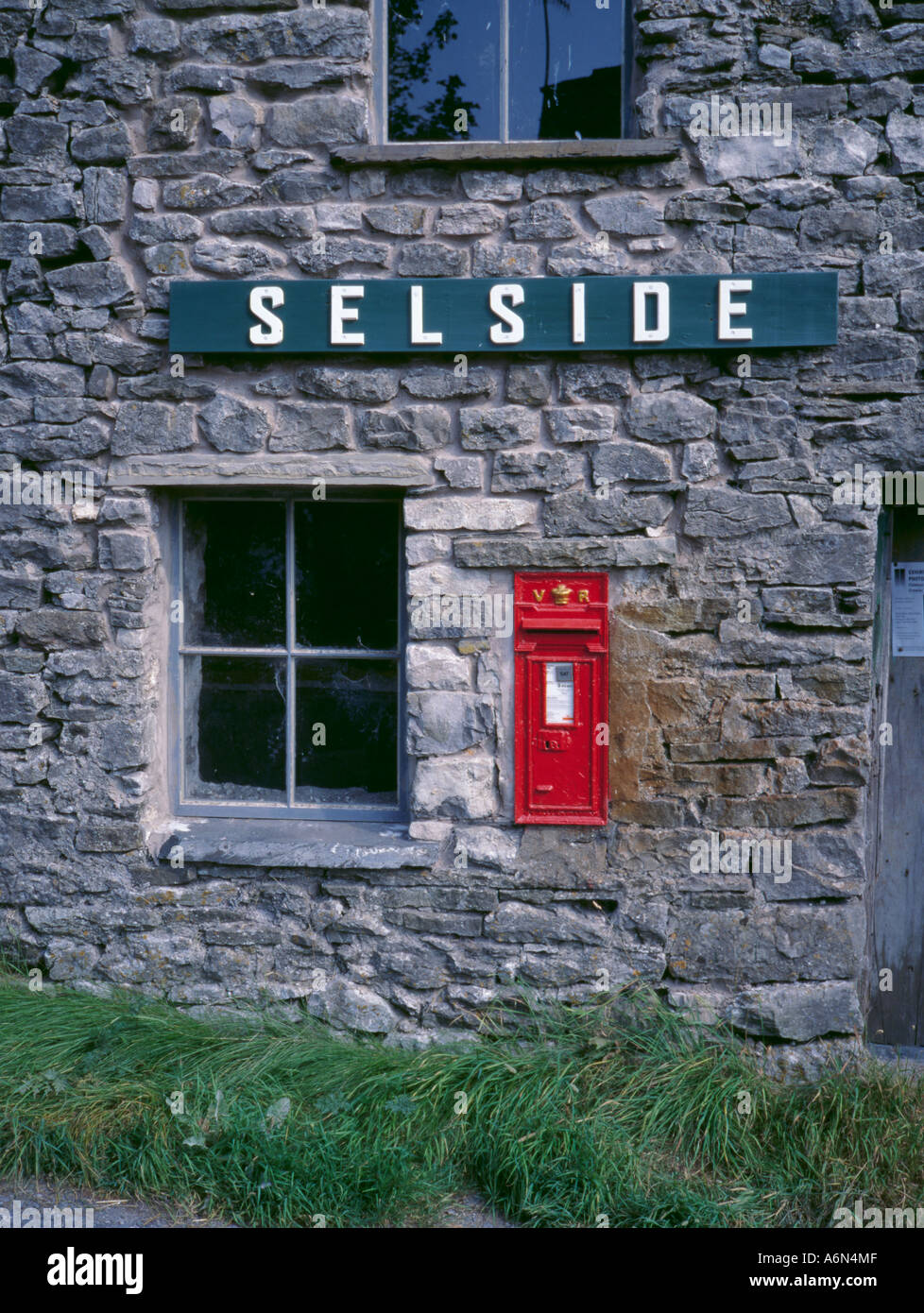 Post box set in a wall, Selside, Ribblesdale, Yorkshire Dales National ...