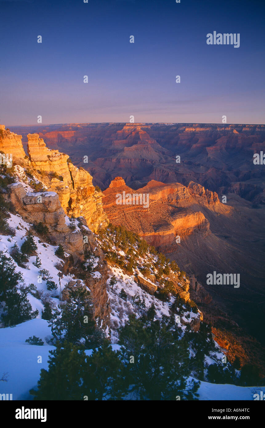 snow on the south rim of the Grand Canyon Arizona USA Stock Photo - Alamy