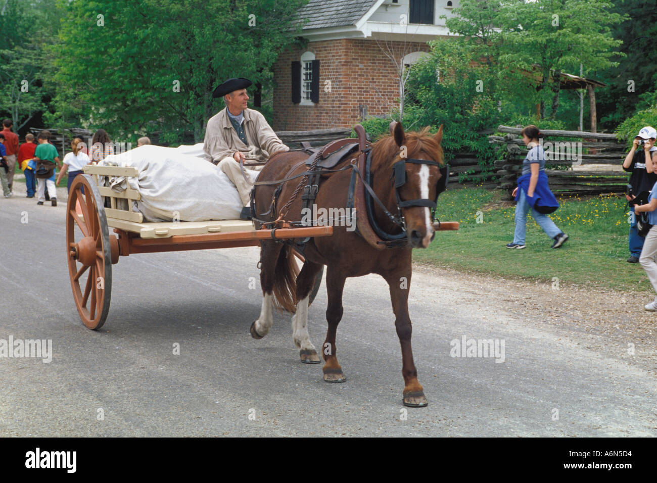 Horse Drawn Cart with Grain Sacks, Colonial Williamsburg, Virginia ...