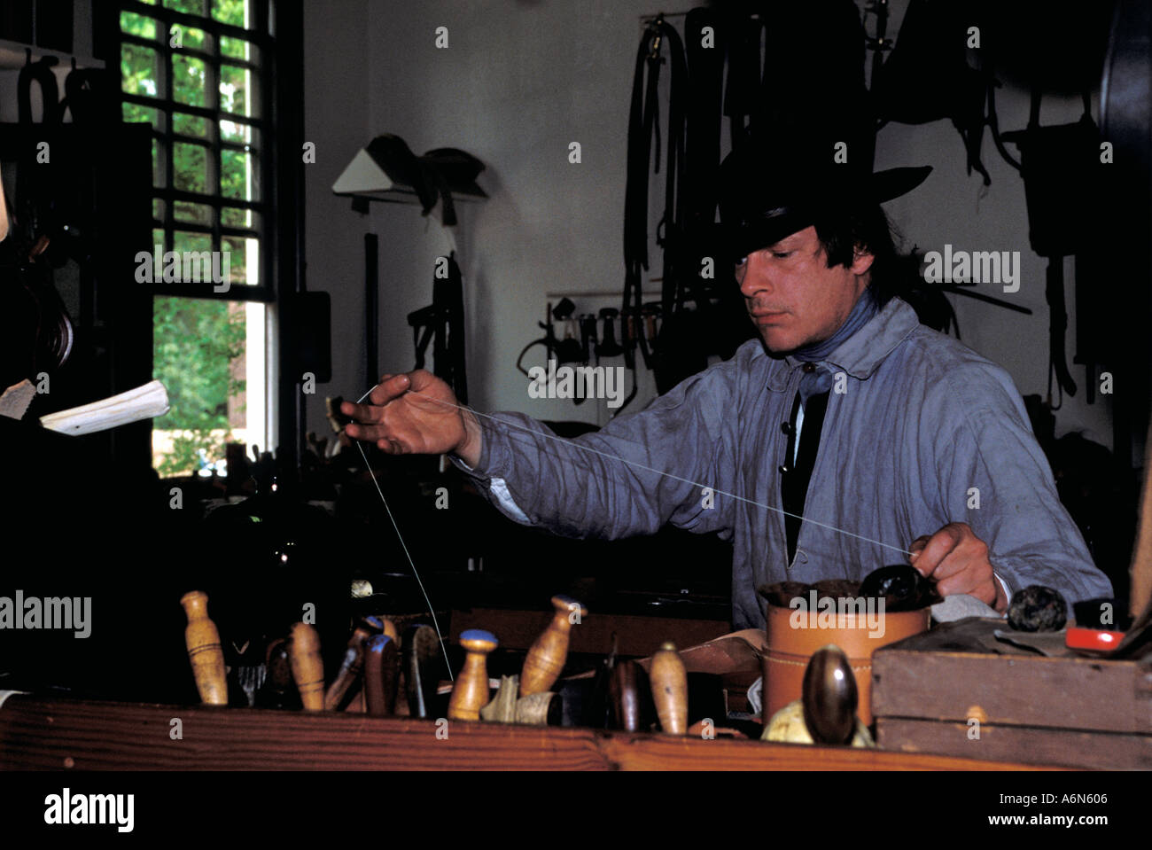 Saddle Maker, Colonial Williamsburg, Virginia Stock Photo - Alamy