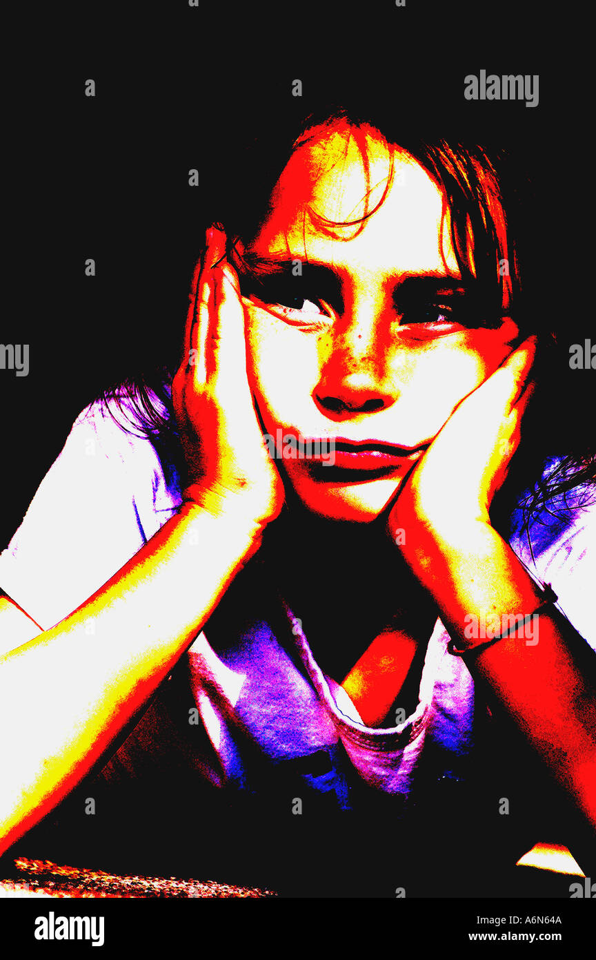 girl in thought Stock Photo - Alamy