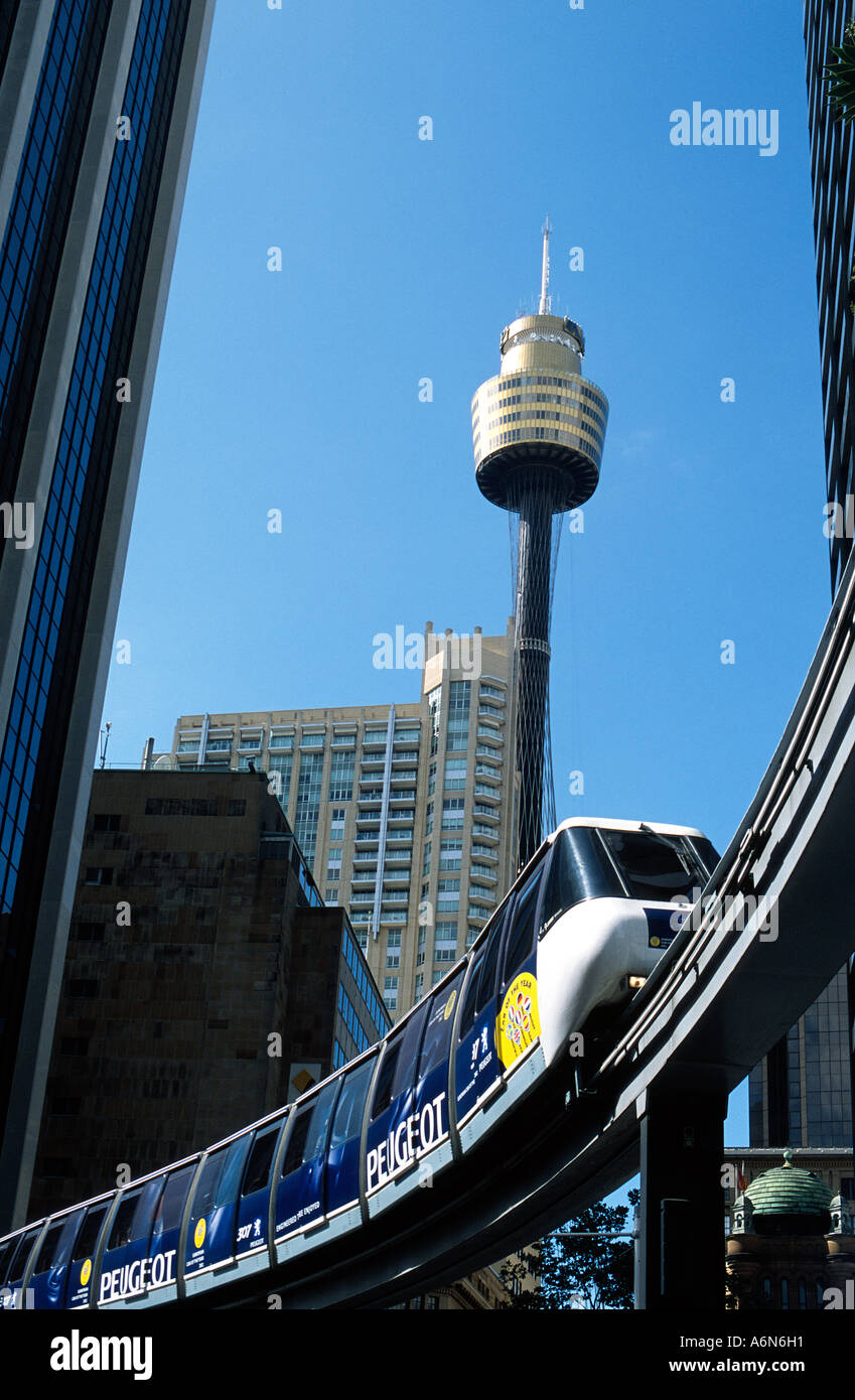 AMP Tower 305 meters high in Sydney Australia with the monorial which ...