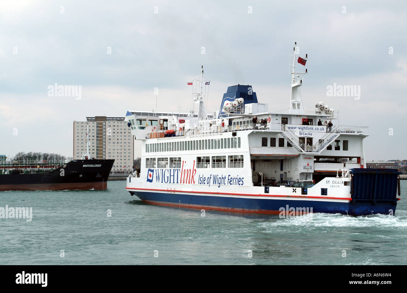 Portsmouth Harbour southern England UK Wightlink ferry St Celia ...