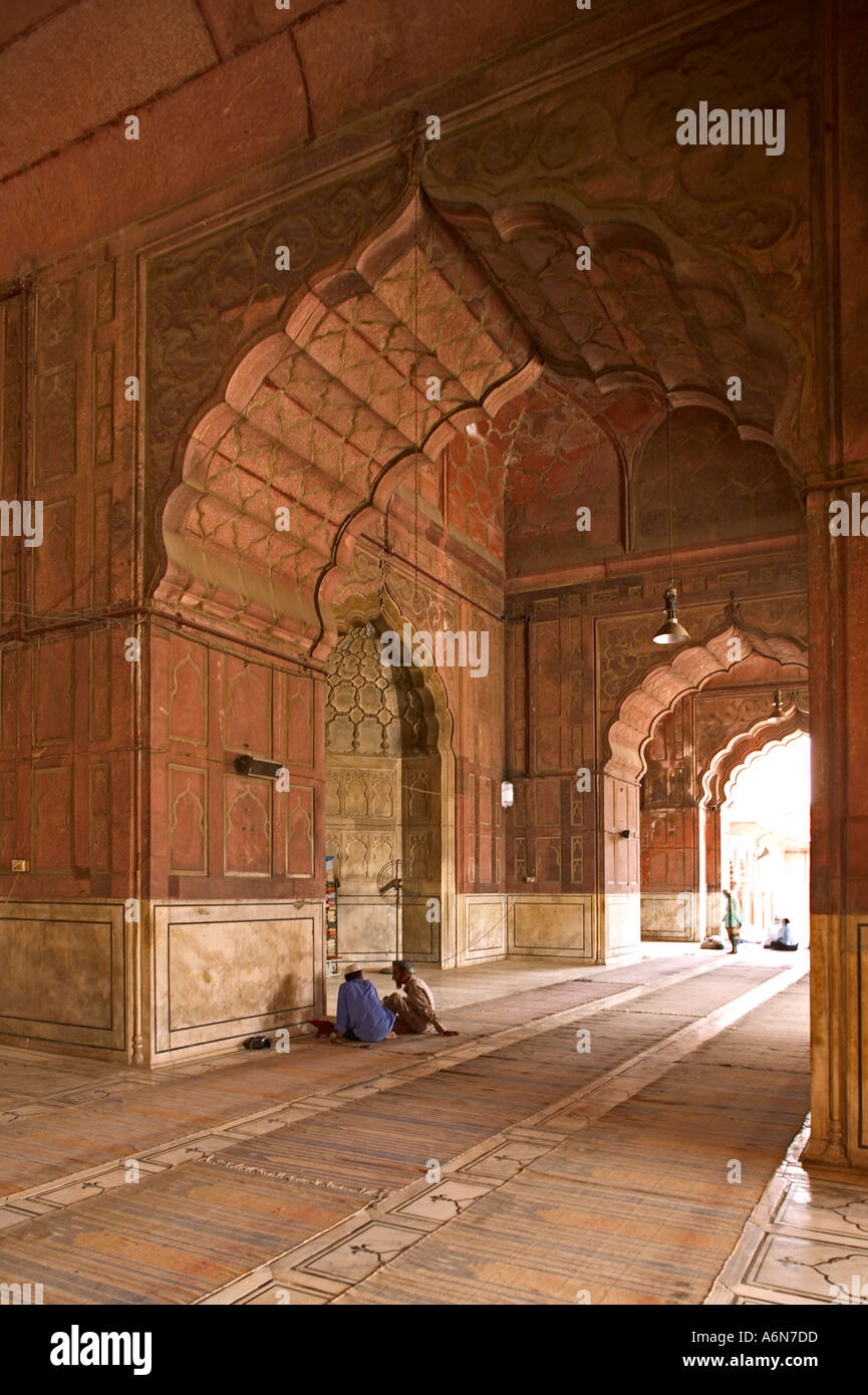 inside Jama Masjid Old Indian Mosque Old Delhi India Stock Photo - Alamy