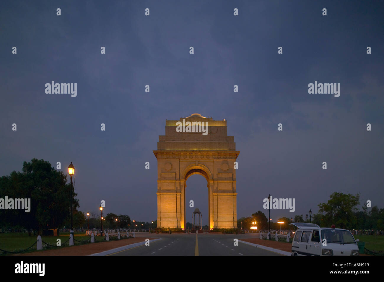 India gate by night Architect Edwin Lutyens New Delhi India Stock Photo ...