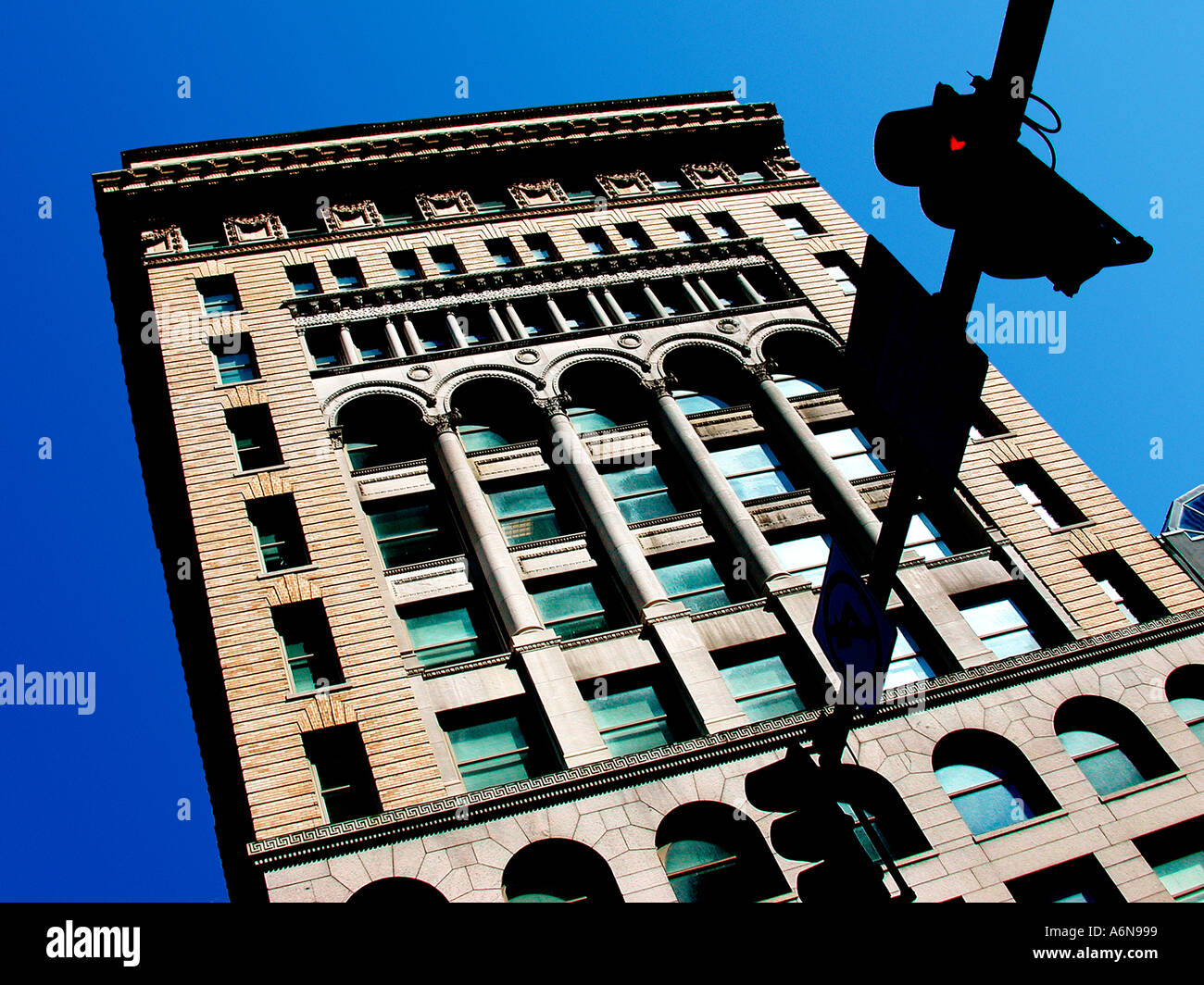 Office building with traffic light Stock Photo - Alamy