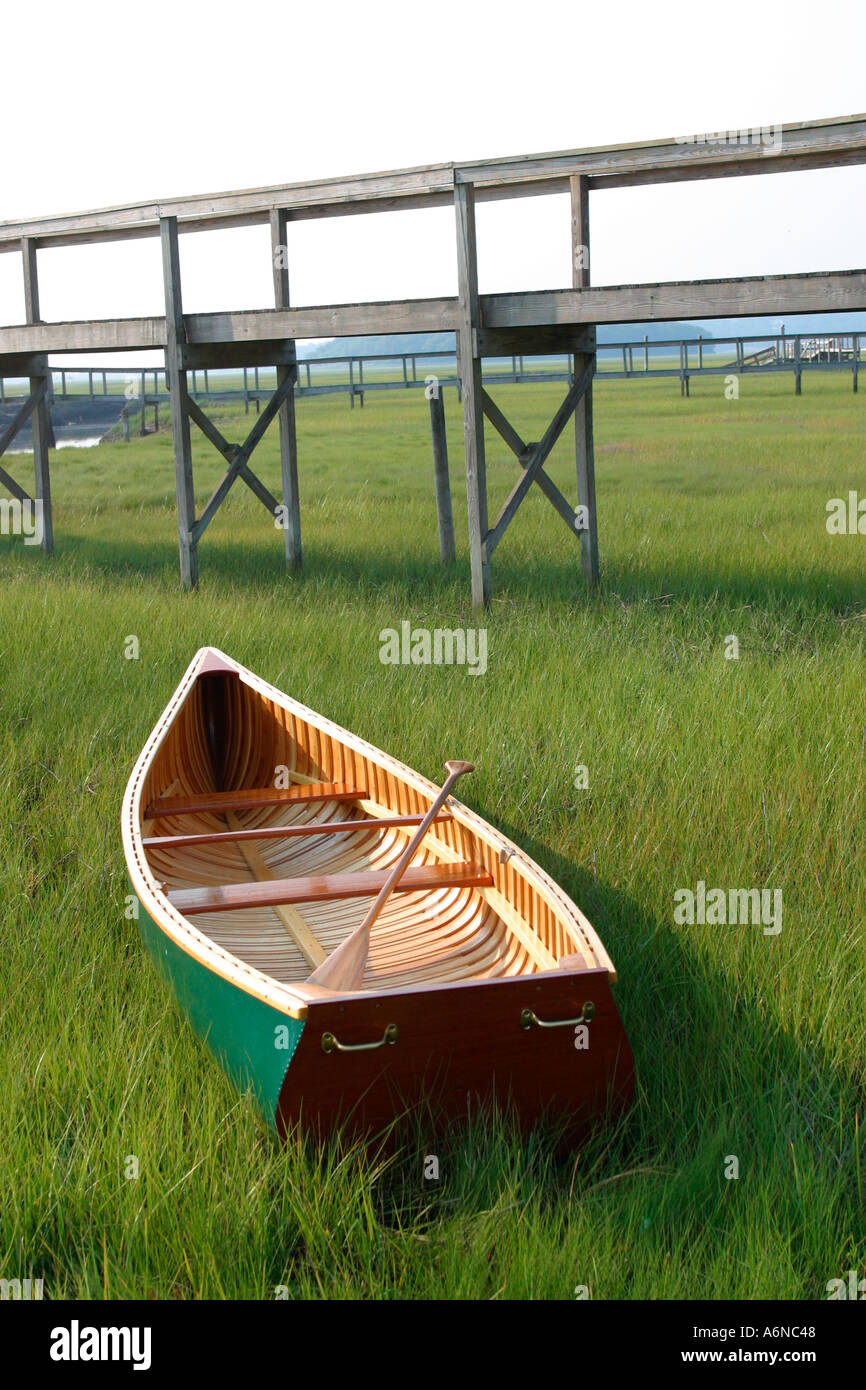 Hand Built wooden canoe Cape Cod Massachusetts Stock Photo - Alamy