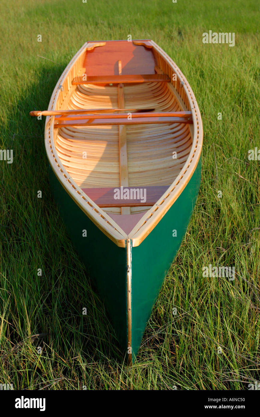 Hand Built wooden canoe Stock Photo - Alamy