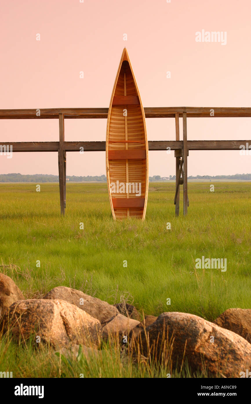 Hand Built wooden canoe Cape Cod Massachusetts Stock Photo - Alamy