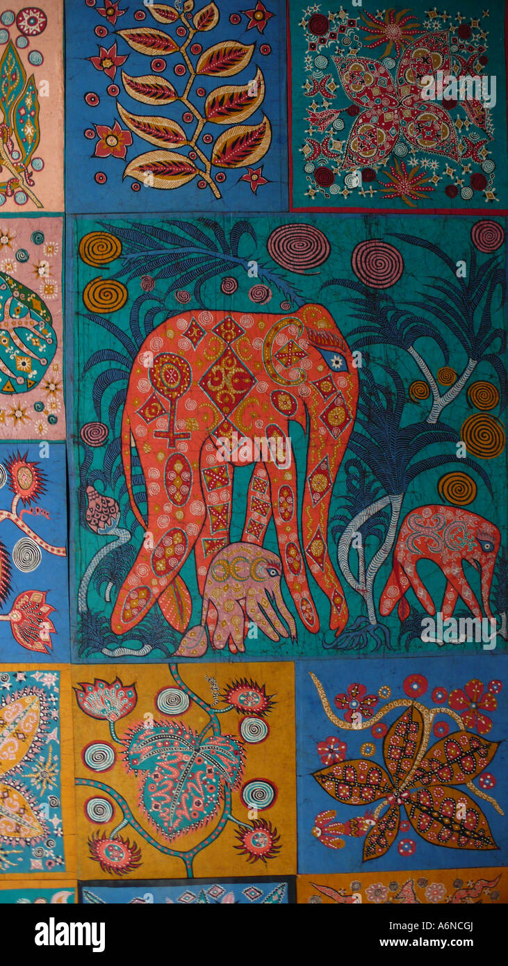 Batik ceiling Bentota Beach Hotel Sri Lanka Stock Photo - Alamy
