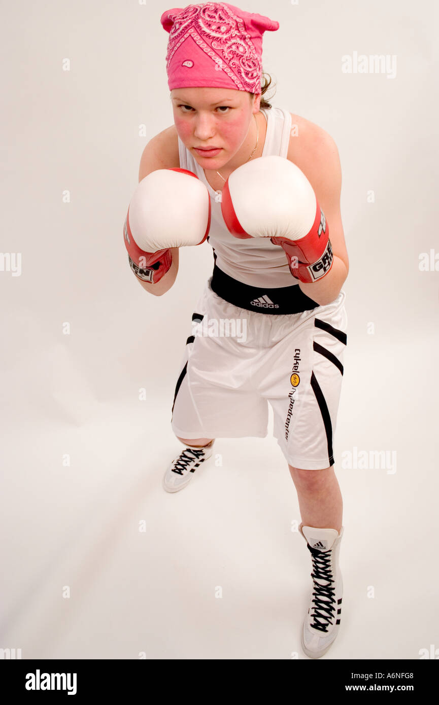 Female fighter posing Stock Photo - Alamy