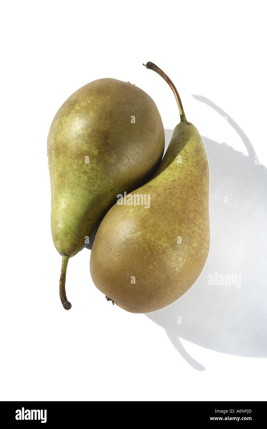 Conference Pears on white background fruit Stock Photo - Alamy