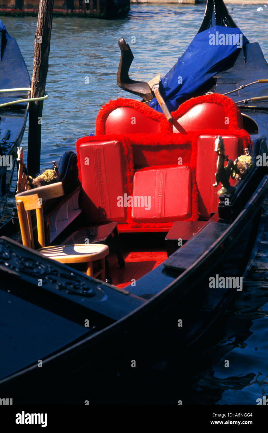 Red heart shaped seat in gondola , Venice Stock Photo - Alamy