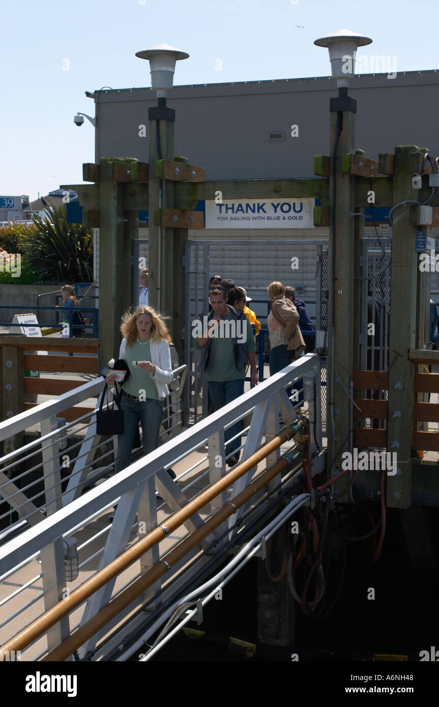 Gangway to ferry for Alcatraz Island Stock Photo - Alamy