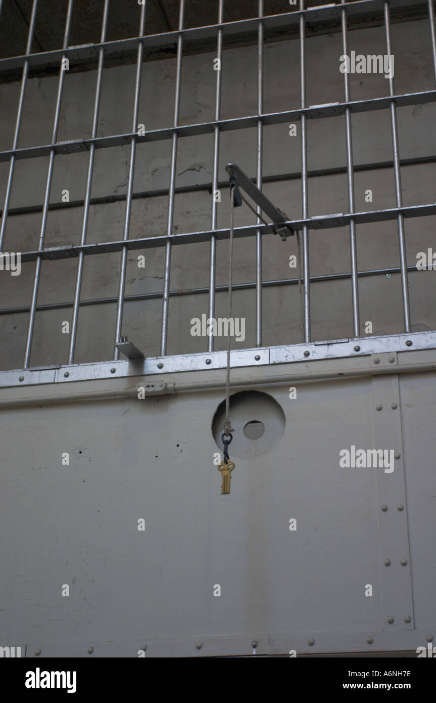 Cell keys hanging from the Gun Gallery in Alcatraz prison on Alcatraz ...