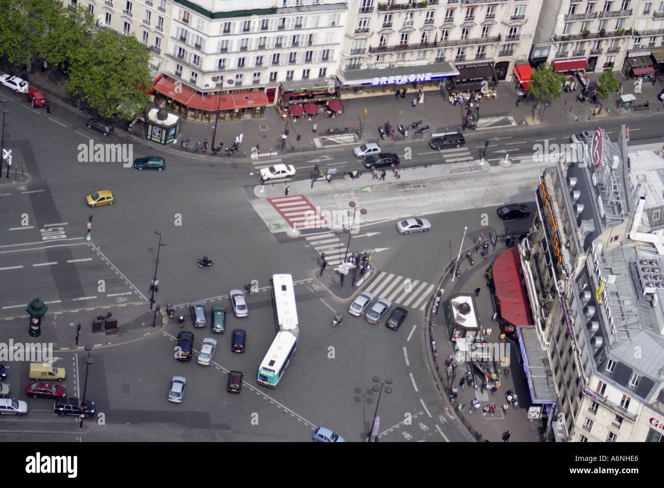 Busy junction on the Boulevard Montparnasse Paris France Stock Photo ...