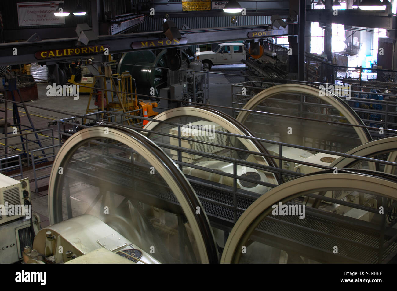 Winding machine wheels Cable Car Barn and Museum Nob Hill San Francisco ...