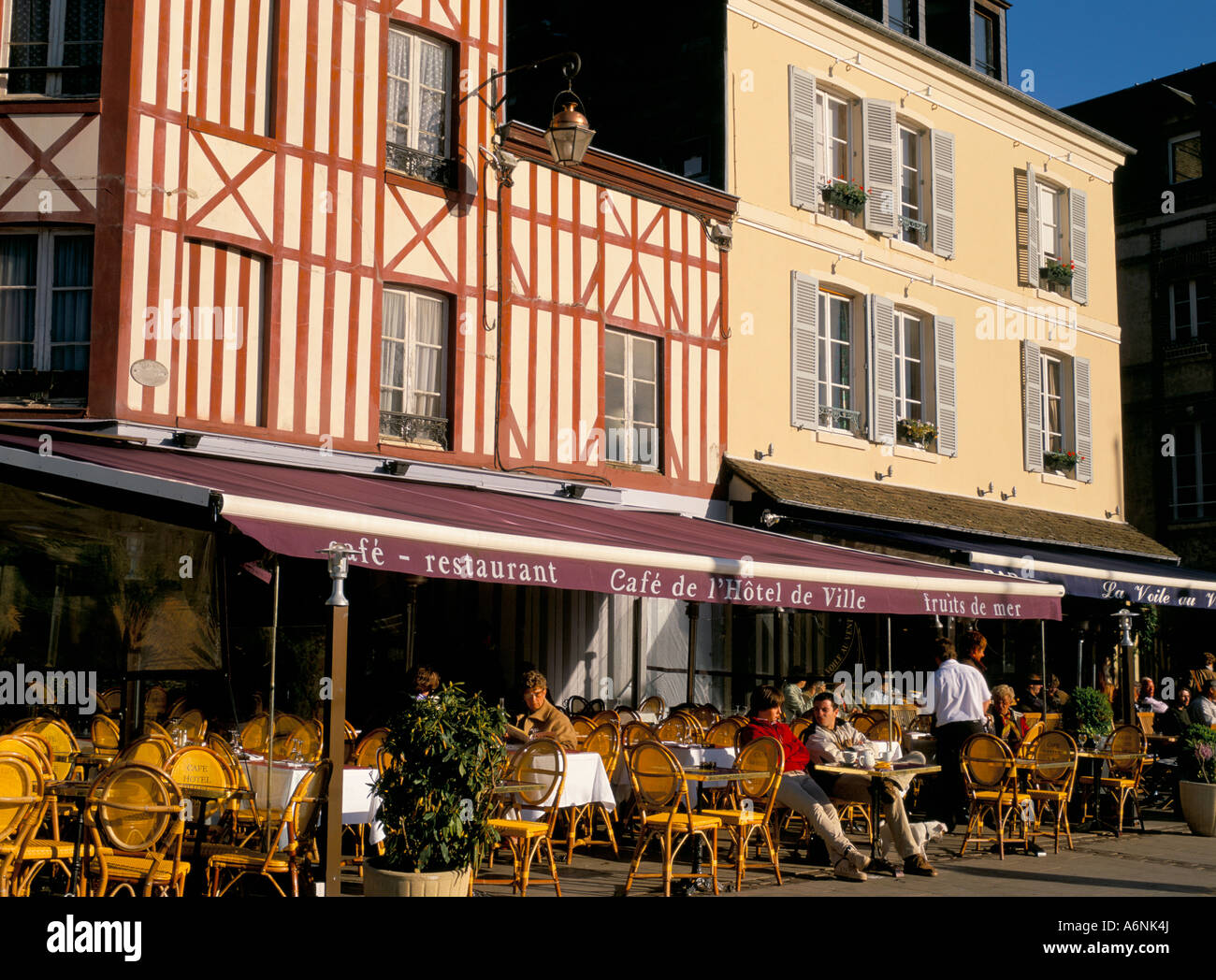 Cafe Honfleur Normandy France Europe Stock Photo - Alamy