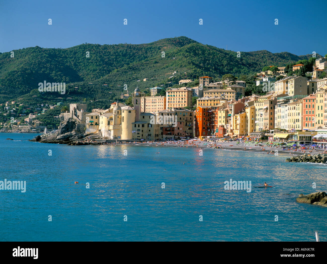 Seafront Camogli Liguria Italian Riviera Italy Europe Stock Photo - Alamy