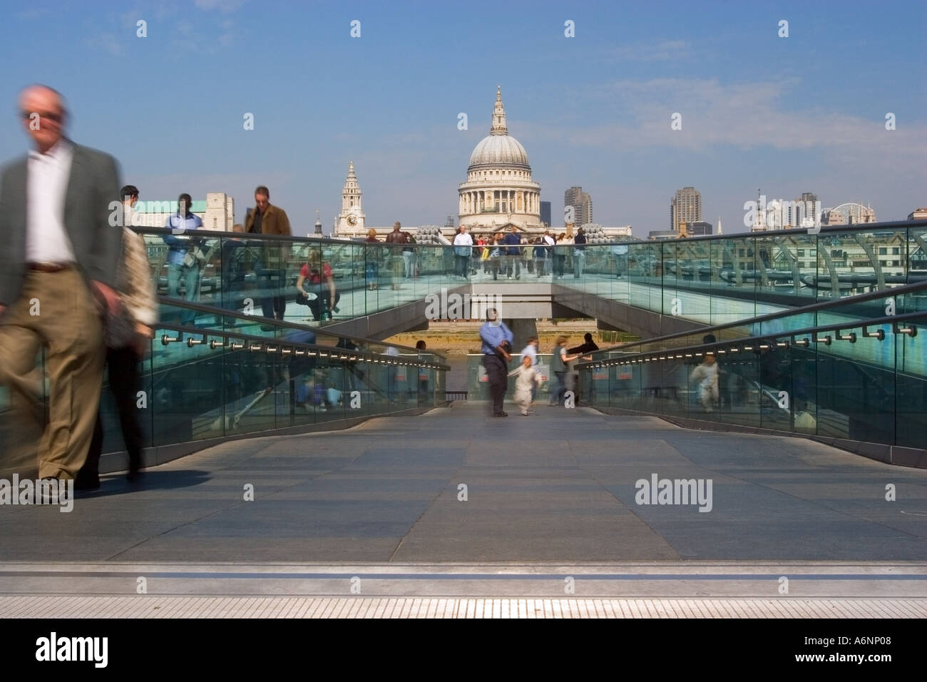 London Suspension Bridge Southbank Stock Photo - Alamy