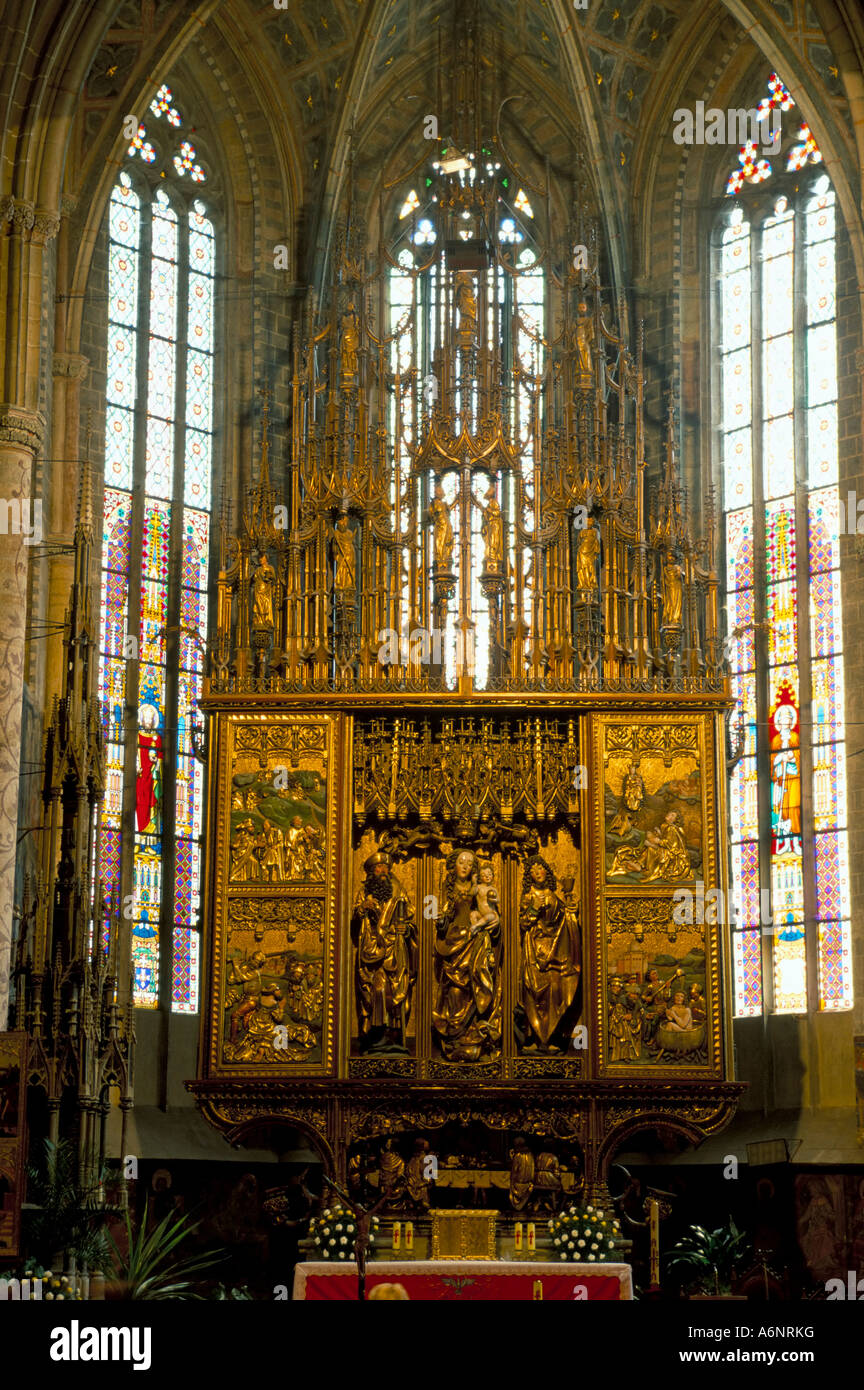 Altar in 14th century church of St Jacob Levoca Slovakia Europe Stock ...