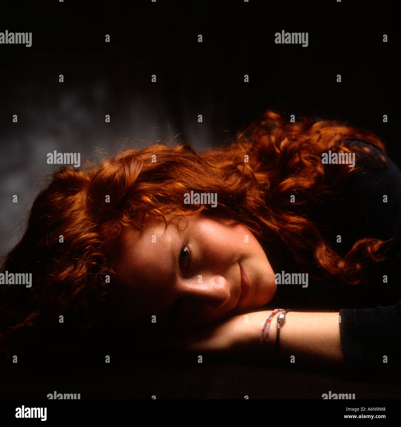 People portrait of young red headed girl Stock Photo - Alamy