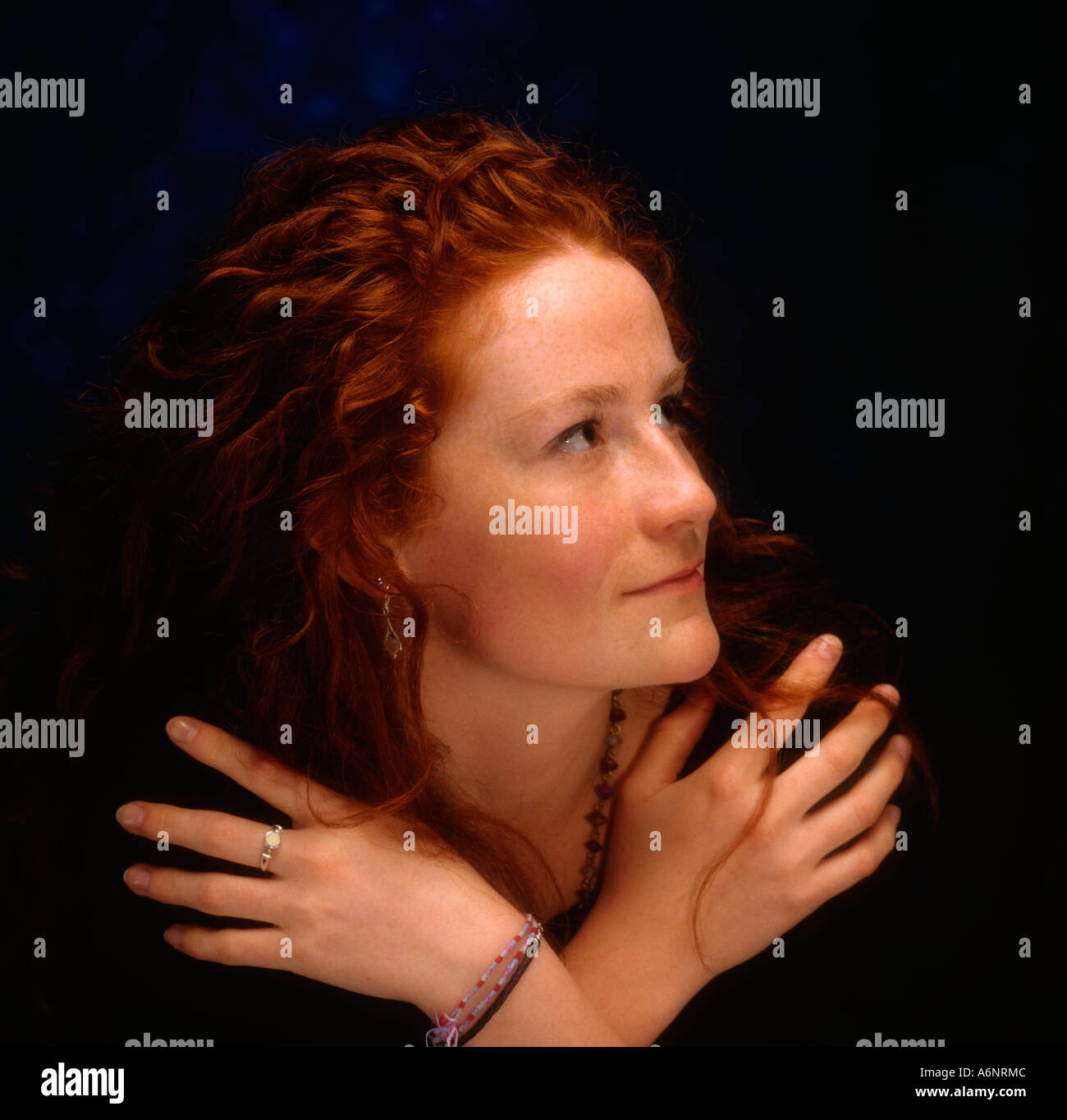 People portrait of young red headed girl Stock Photo - Alamy