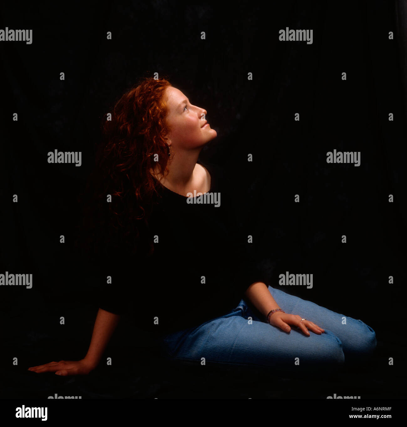 People portrait of young red headed girl Stock Photo - Alamy