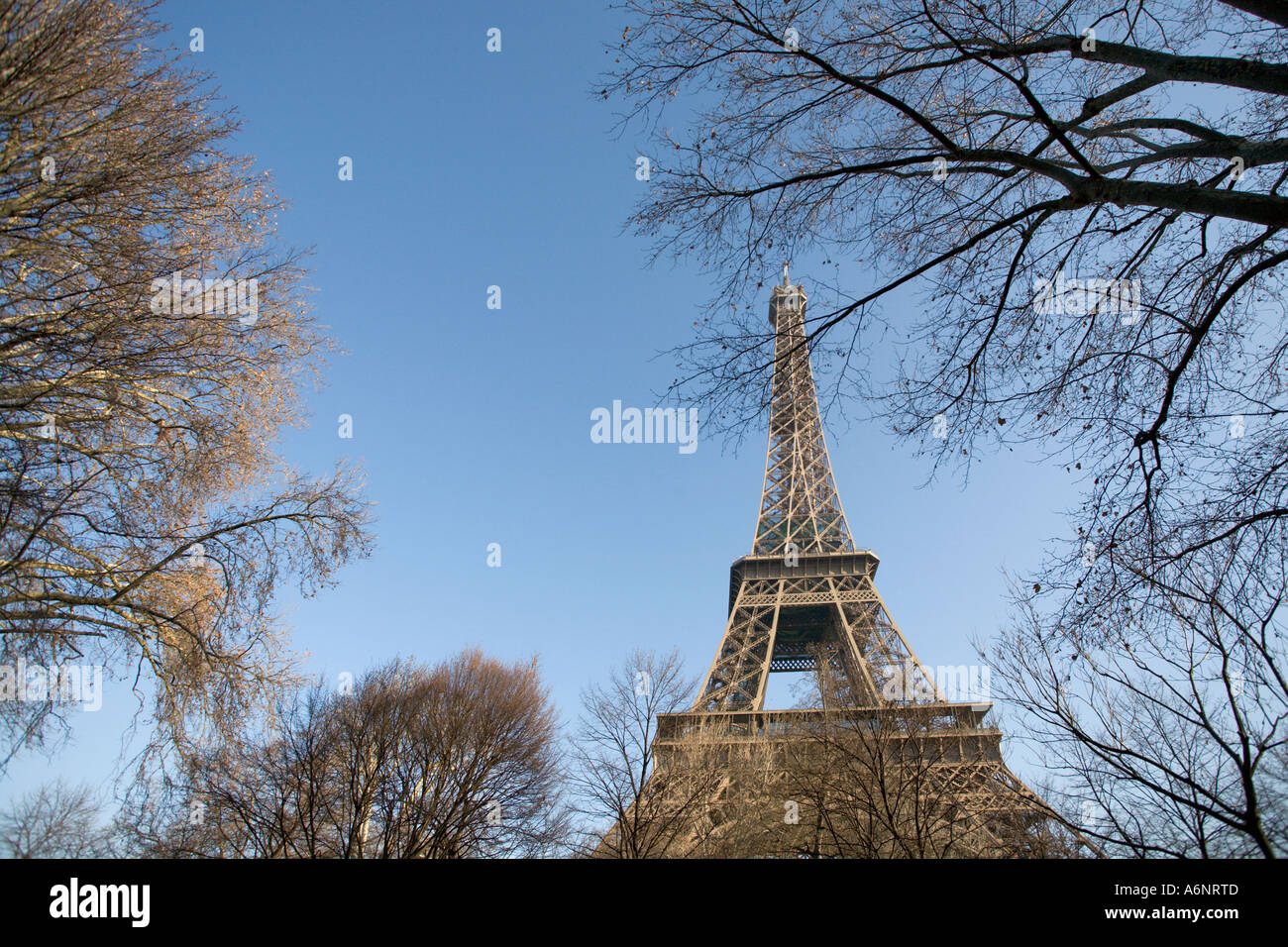 Eiffel tower viewed from side street Stock Photo - Alamy