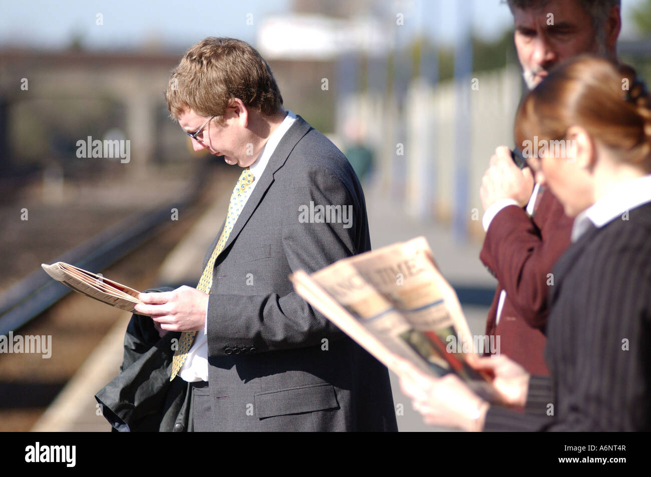 Platform train station rush hour thinking accountant hi-res stock ...