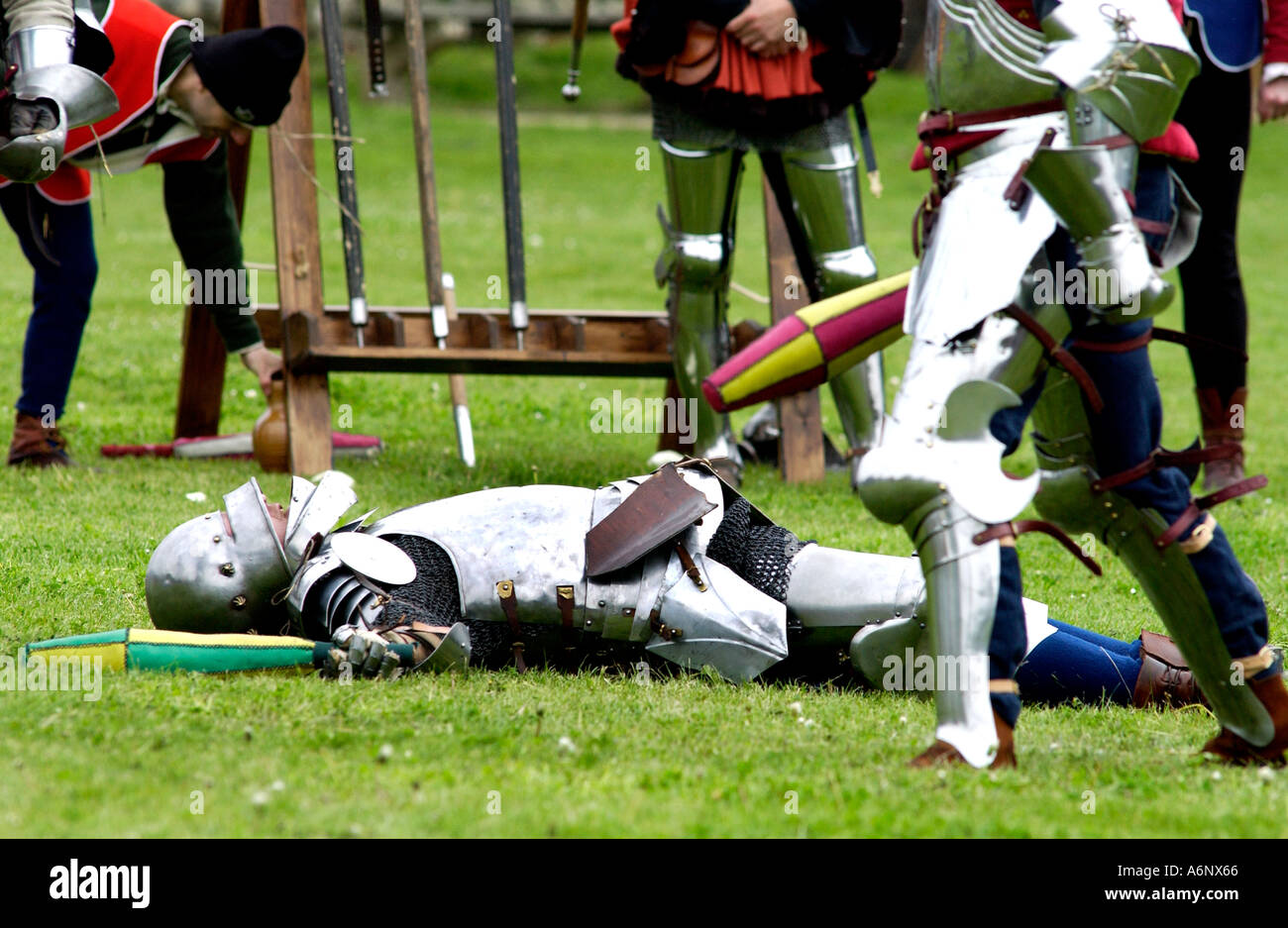 Fighting old battles Staging a medieval tournament Stock Photo - Alamy