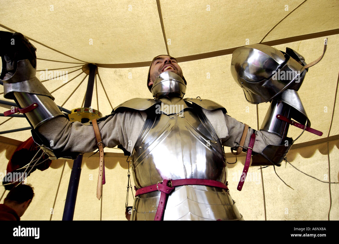 Fighting old battles Staging a medieval tournament Stock Photo - Alamy