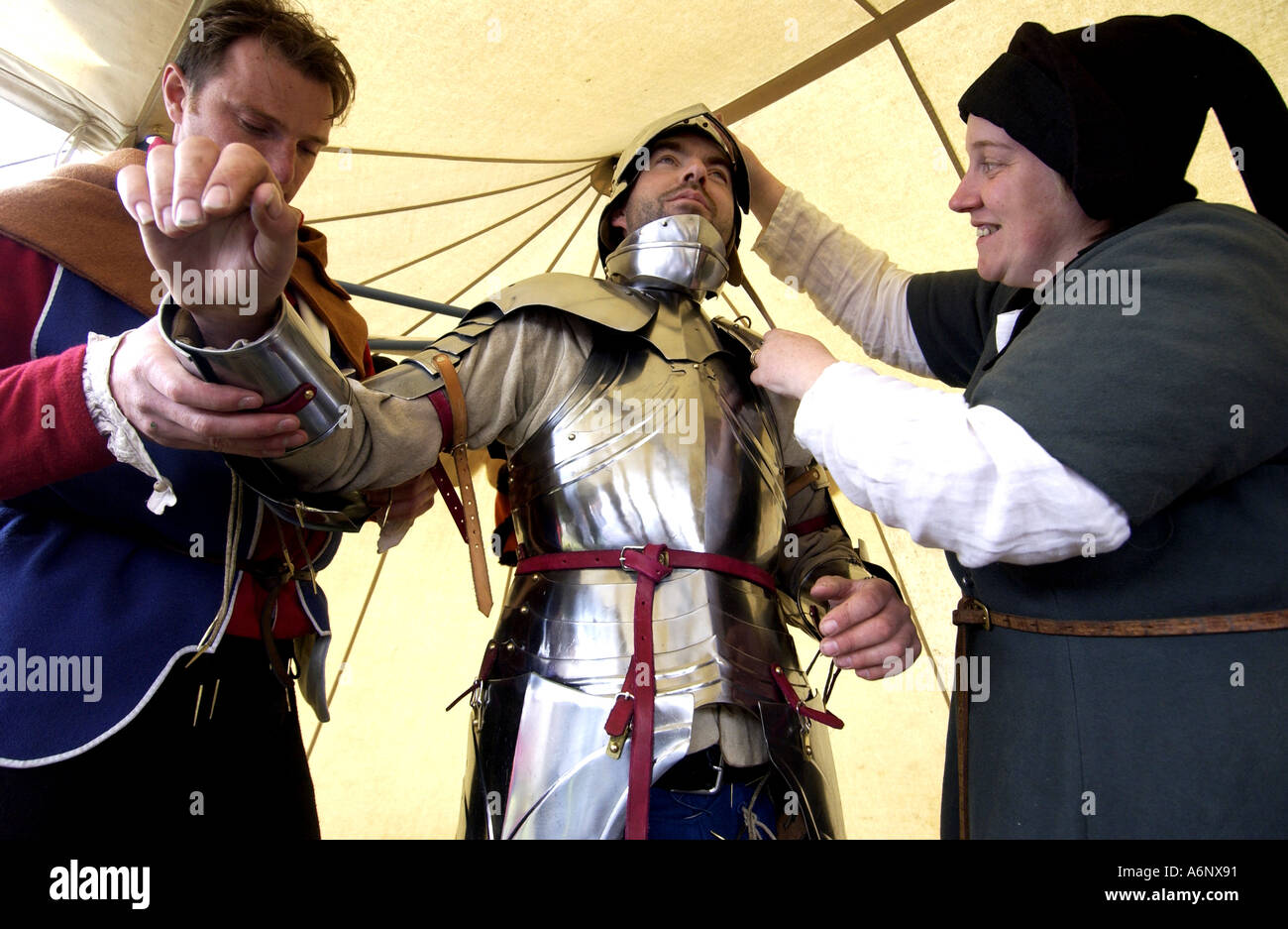 Fighting old battles Staging a medieval tournament Stock Photo - Alamy