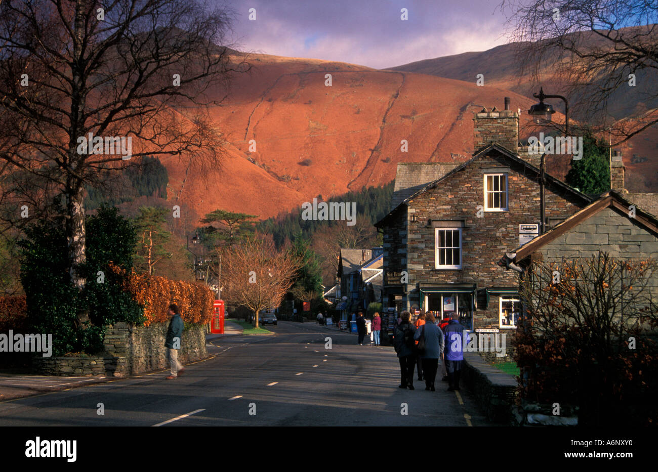 Main Street of Grasmere town Cumbria England Stock Photo - Alamy