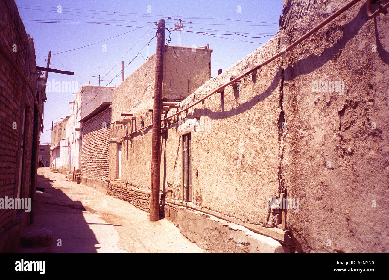 Traditional architecture in street scene Bukhara Uzbekistan Asia Stock ...