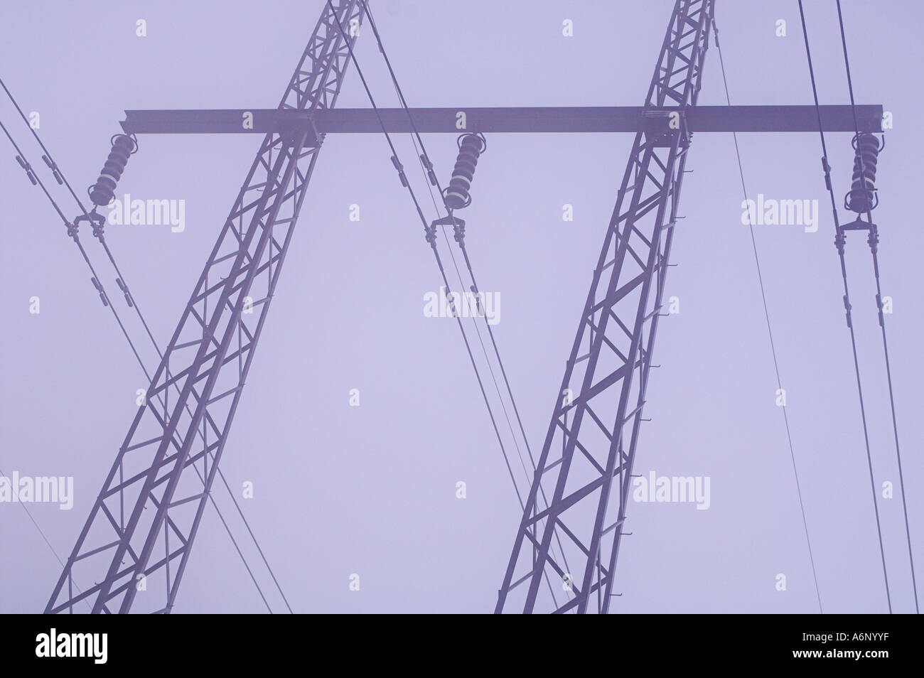 Sweden fog pylons hi-res stock photography and images - Alamy