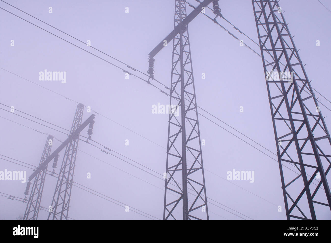 Sweden fog pylons hi-res stock photography and images - Alamy